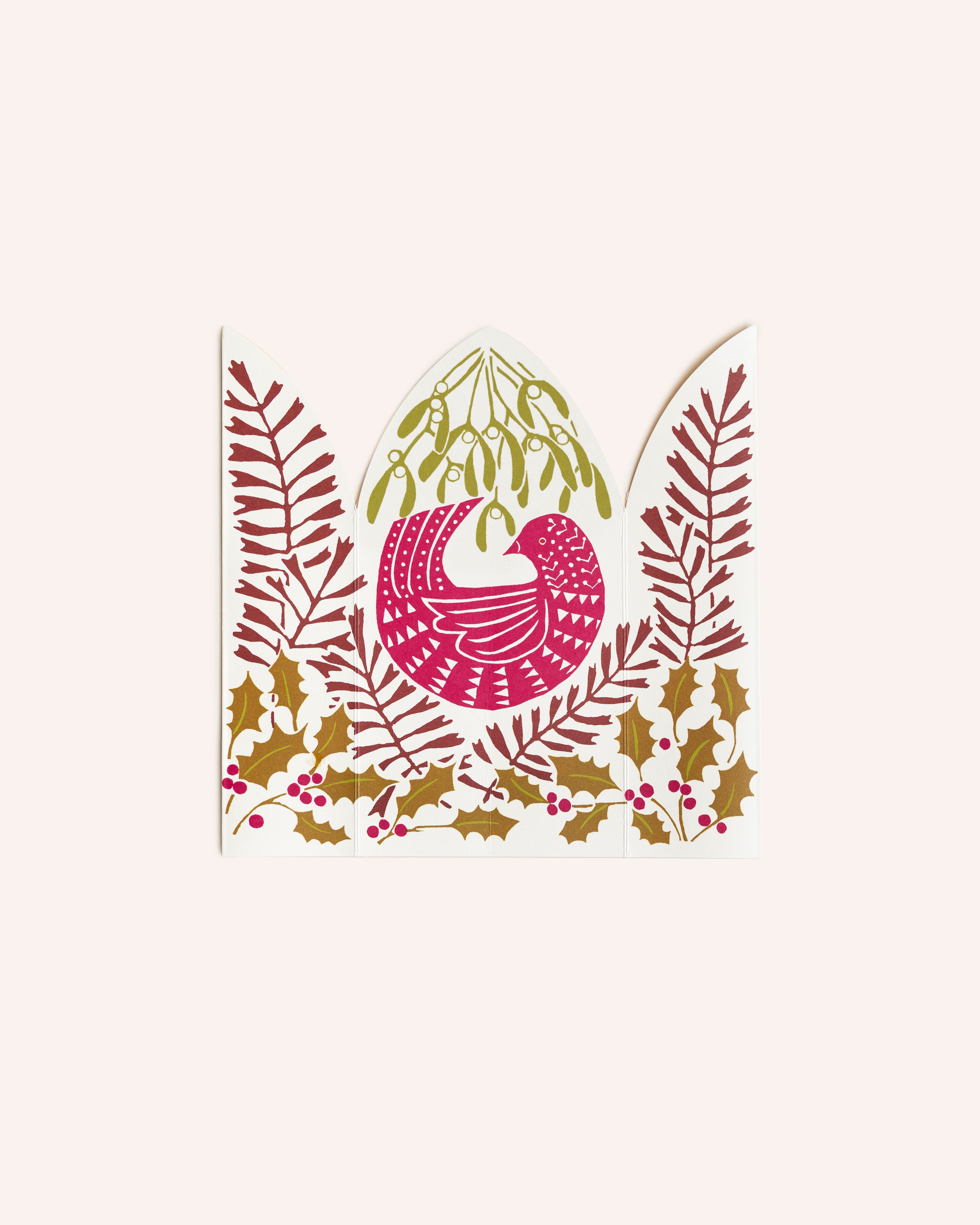 Triptych Winter Bird Christmas Card – Òr