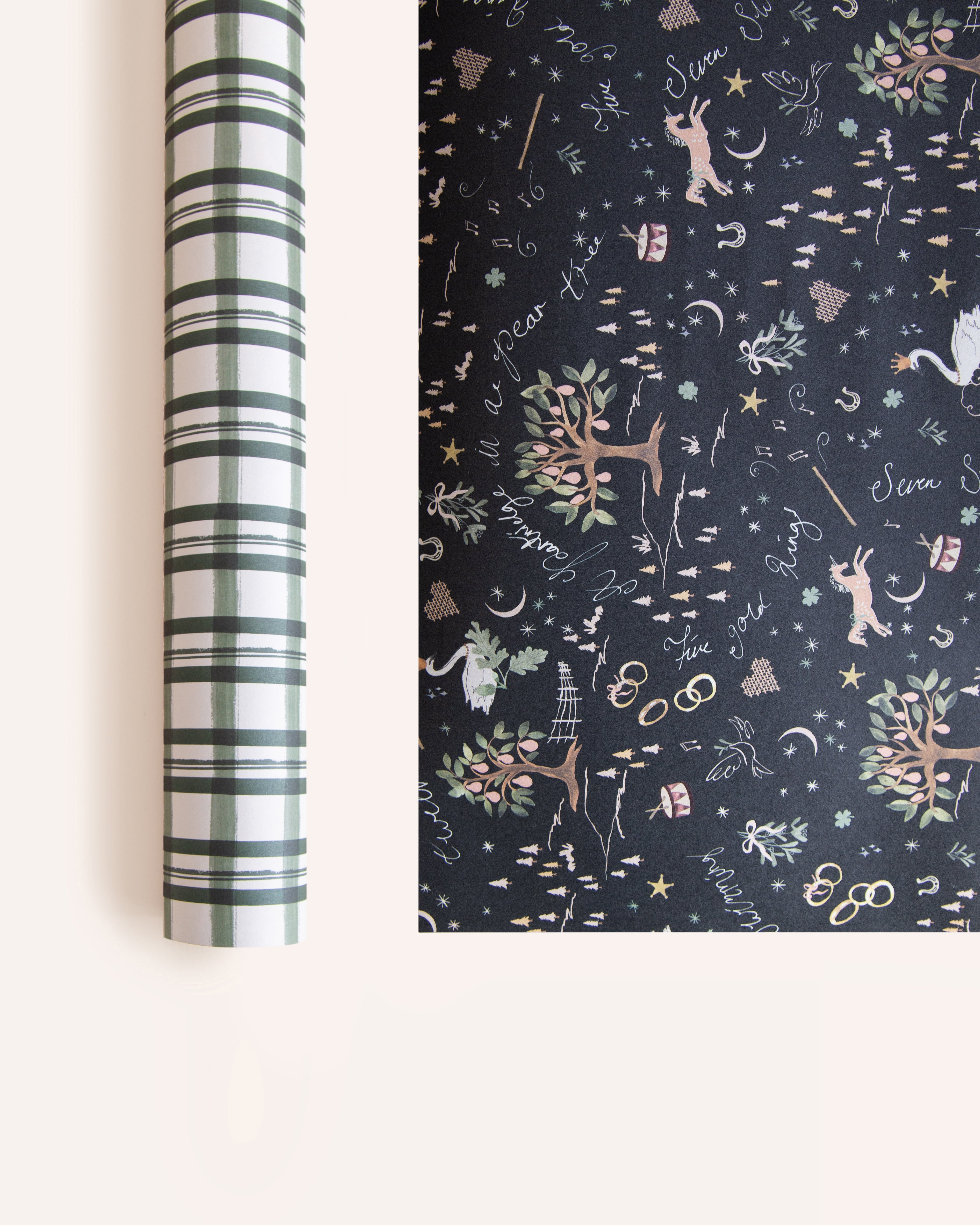 12 Days Teal & Green Check Wrapping Paper – Òr